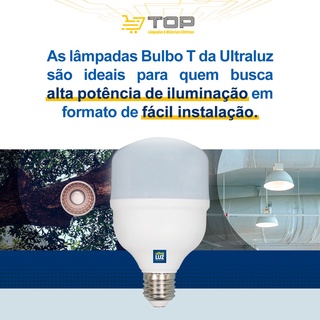 Lâmpada LED 20W, 30W, 40W, 50W Super Bulbo Ultraluz Bivolt Econômica 6500K Branca Fria E27 (1 ...