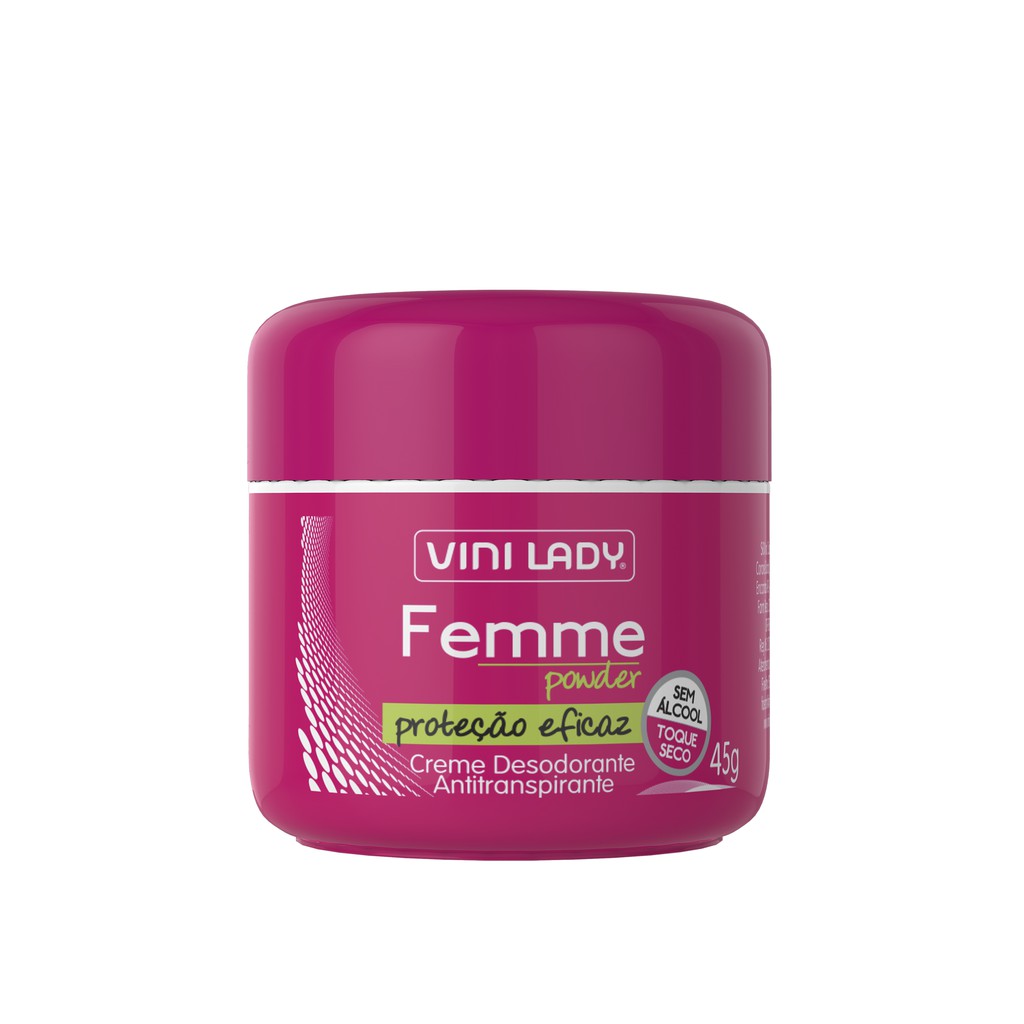 Creme Desodorante Antitranspirante Femme Power, sem álcool, toque seco ...