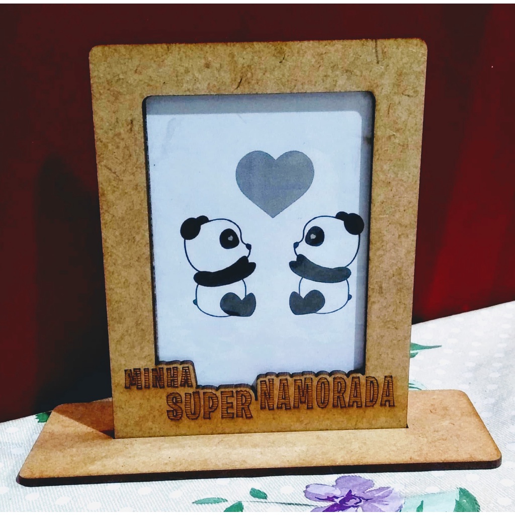 Porta Retrato MINHA SUPER NAMORADA fabricado em MDF cru 6mm. | Shopee Brasil