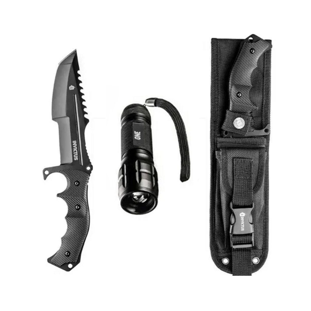Faca Black Falcon Invictus + Lanterna One Com Bainha Modular | Shopee ...