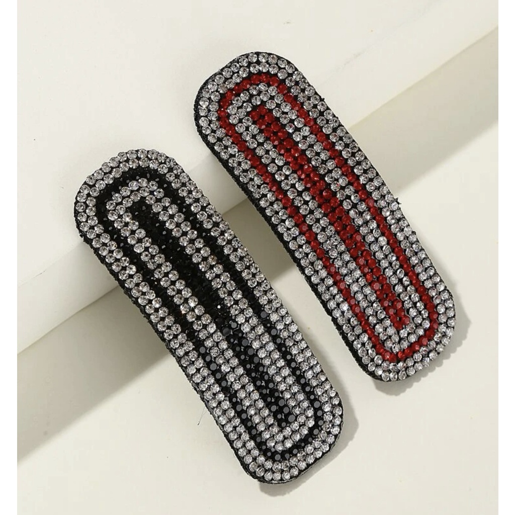 Presilha / Hair Clips/ Tic Tac - Strass Duplo / Diversos/ Luxo | Shopee ...