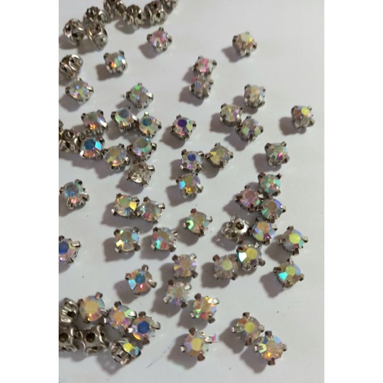 Strass furtacor brilhante 4mm engrapado pacote com 100 unidades ...