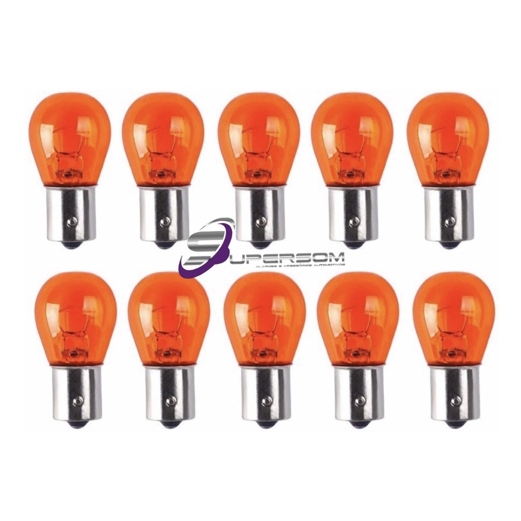Kit 10 Lampadas 1 Polo Seta Pisca Carro Laranja 12v 21w | Shopee Brasil