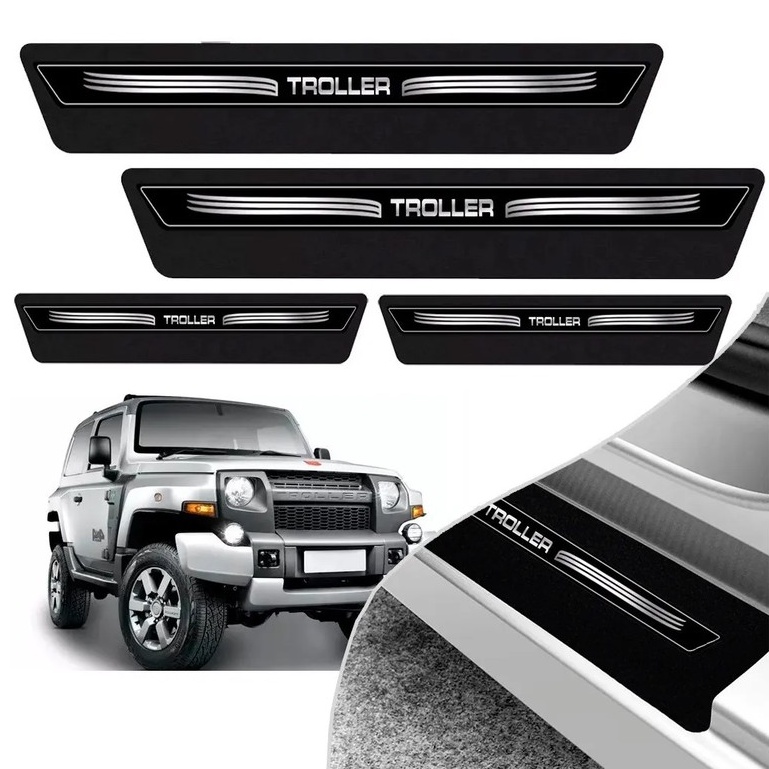 Kit 8 Peças Soleira Adesivo Porta Troller 2013 2014 2015 2016 2017 2018 ...