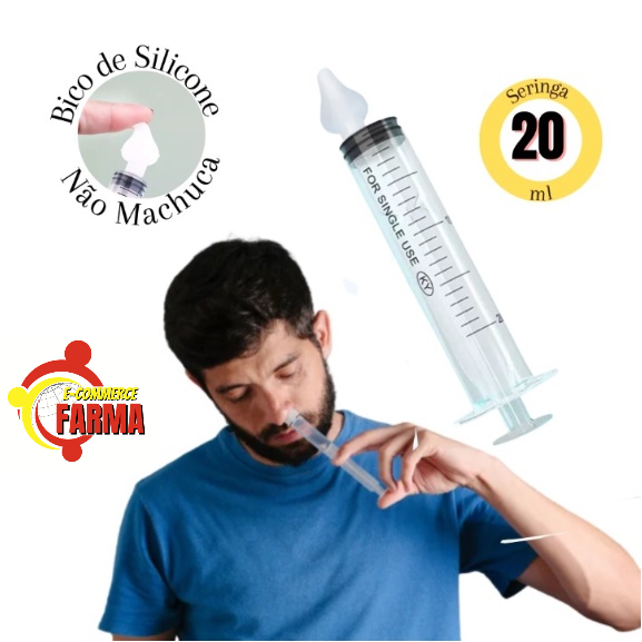 Seringa 20 Ml Para Lavagem Nasal 1 Unidade Silicone Na Ponta | Shopee ...