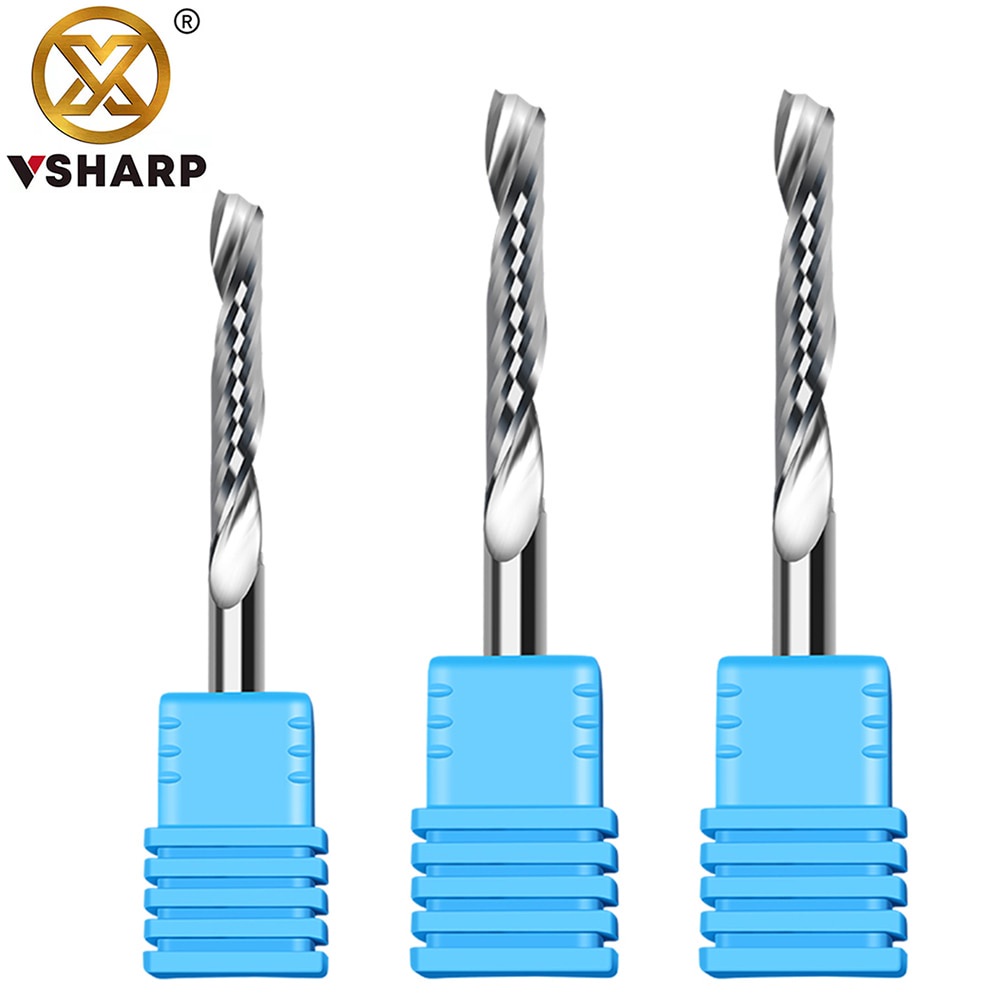 Vsharp 1 Flauta Espiral Fresa 3.175 Milímetros 4 Milímetros De Carboneto De Tungstênio Gravura ...