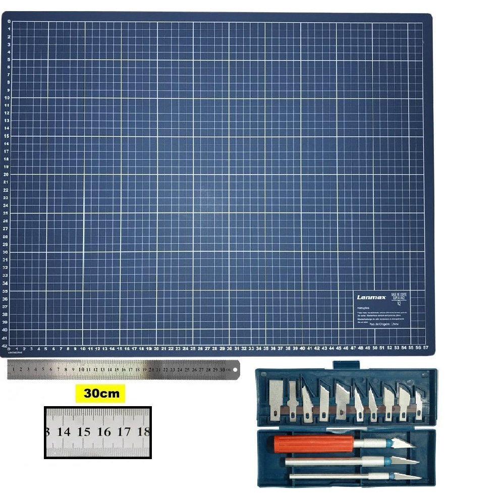 Kit A2 Base De Corte 60x45 Régua Inox 30cm Estilete Precisão | Shopee ...