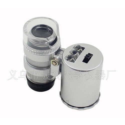 Lupa Mini Microscópio Bolso Com Led E Ultravioleta 60x | Shopee Brasil