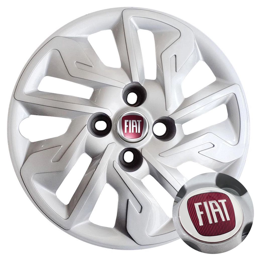 Calota Aro 14 Argo 2017 2018 2019 2020 Palio Siena Strada Mobi Uno C/ Emblema | Shopee Brasil