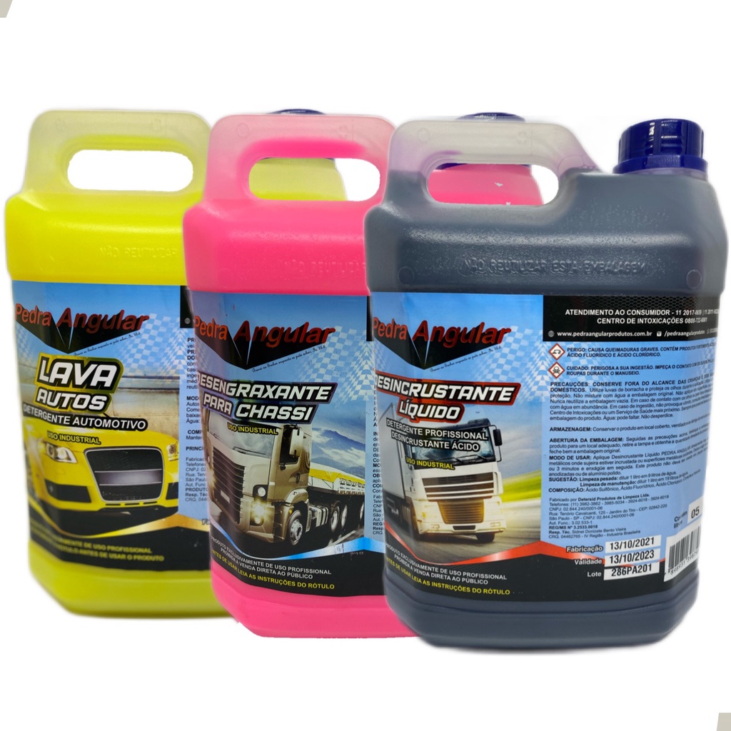 Kit Lavagem Automotiva Shampoo Concentrado Desengraxante Solupan Limpa Alumínio Pedra Angular 5 ...