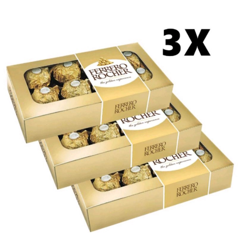 Kit 3 Caixas Bombom Ferrero Rocher 24 Unidades 3 x 8 x 100g | Shopee Brasil