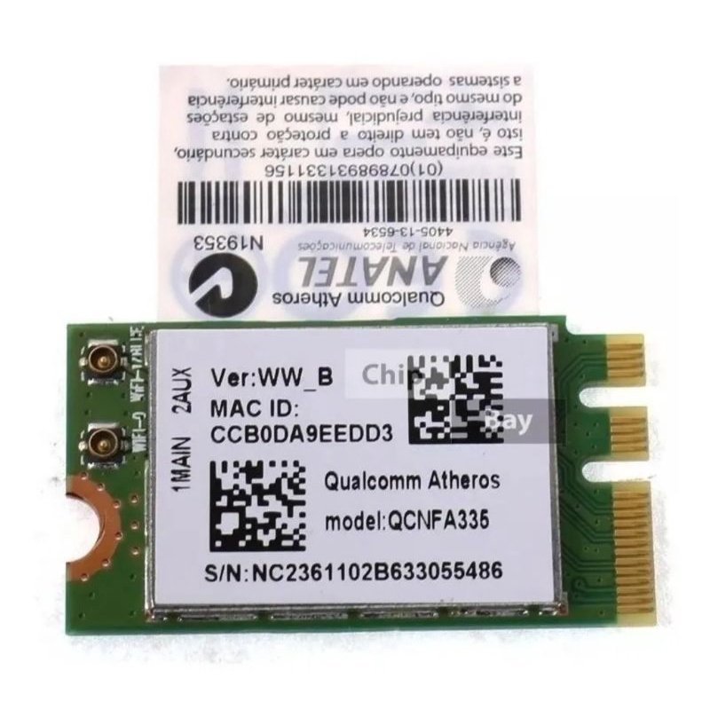 Placa De Wifi Qualcomm Atheros Qcnfa335 | Shopee Brasil