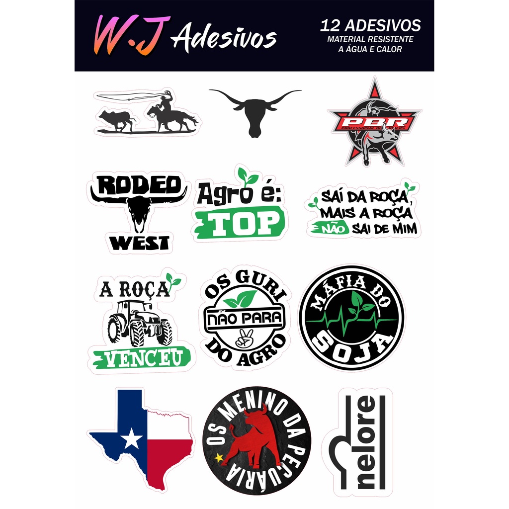 Cartela De Adesivos Moto Motocross Carro Bike Caminhao Agro | Shopee Brasil