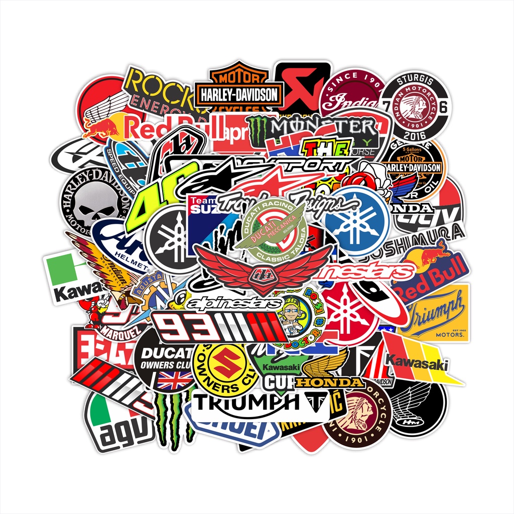 Adesivos Stickers Moto motogp trilha corrida capacete | 64 adesivos ...