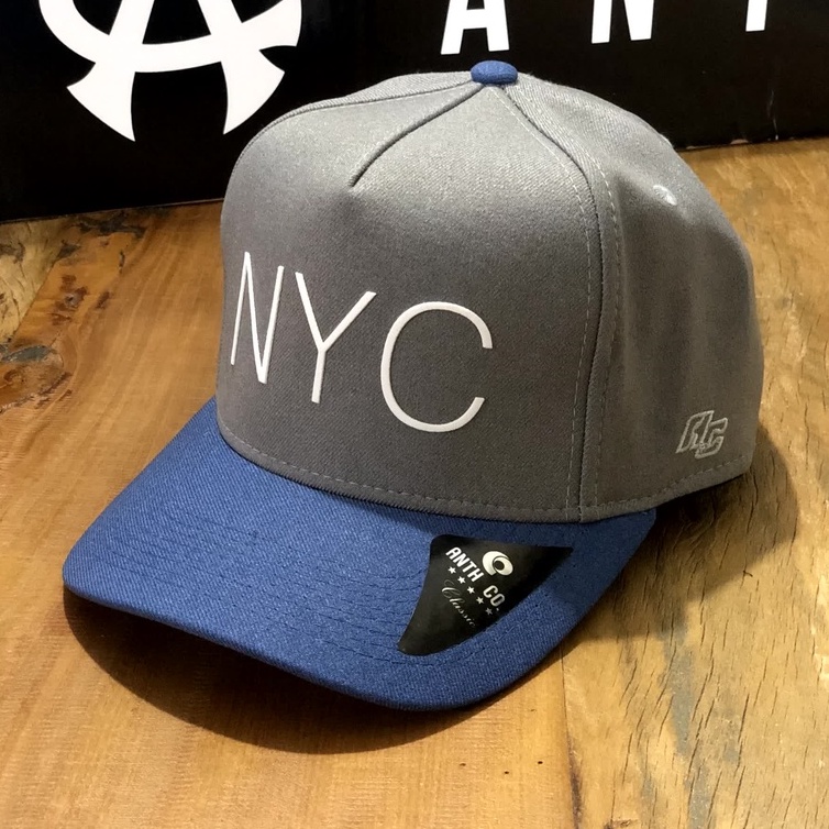 Boné NYC Anth New York City Snapback NY Sarja Premium cinza aba azul ...