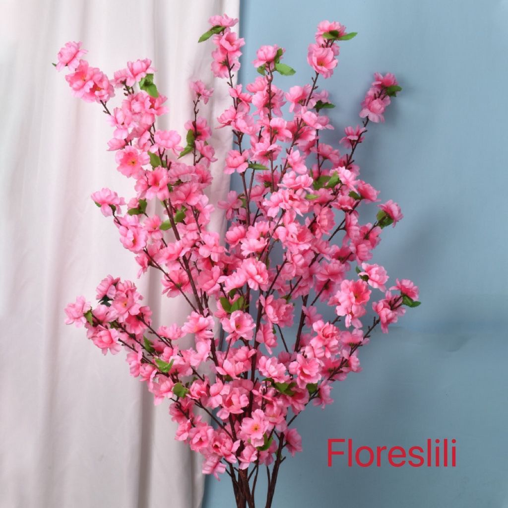 Simulação flor de pêssego 120 cm 1 galho | Shopee Brasil