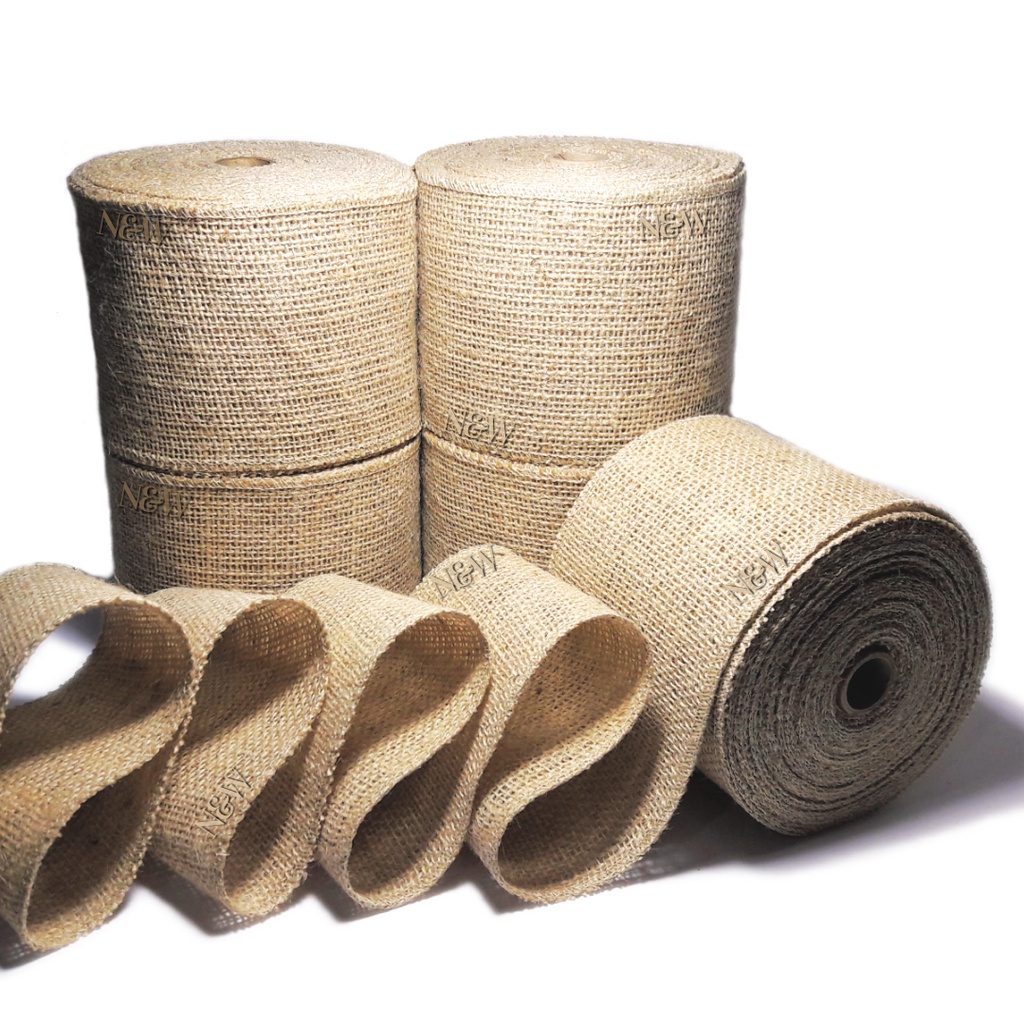 Kit 5 Rolos Fita Juta Cru Natural 10cm x 10m cada | Shopee Brasil