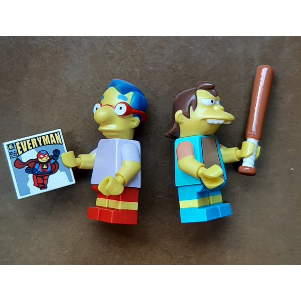 Lego Simpsons - minifiguras Milhouse e Nelson | Shopee Brasil