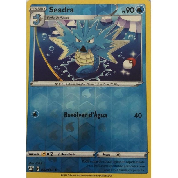 Carta Pokemon Seadra 117 Copag Ps 90 Original Tcg | Shopee Brasil