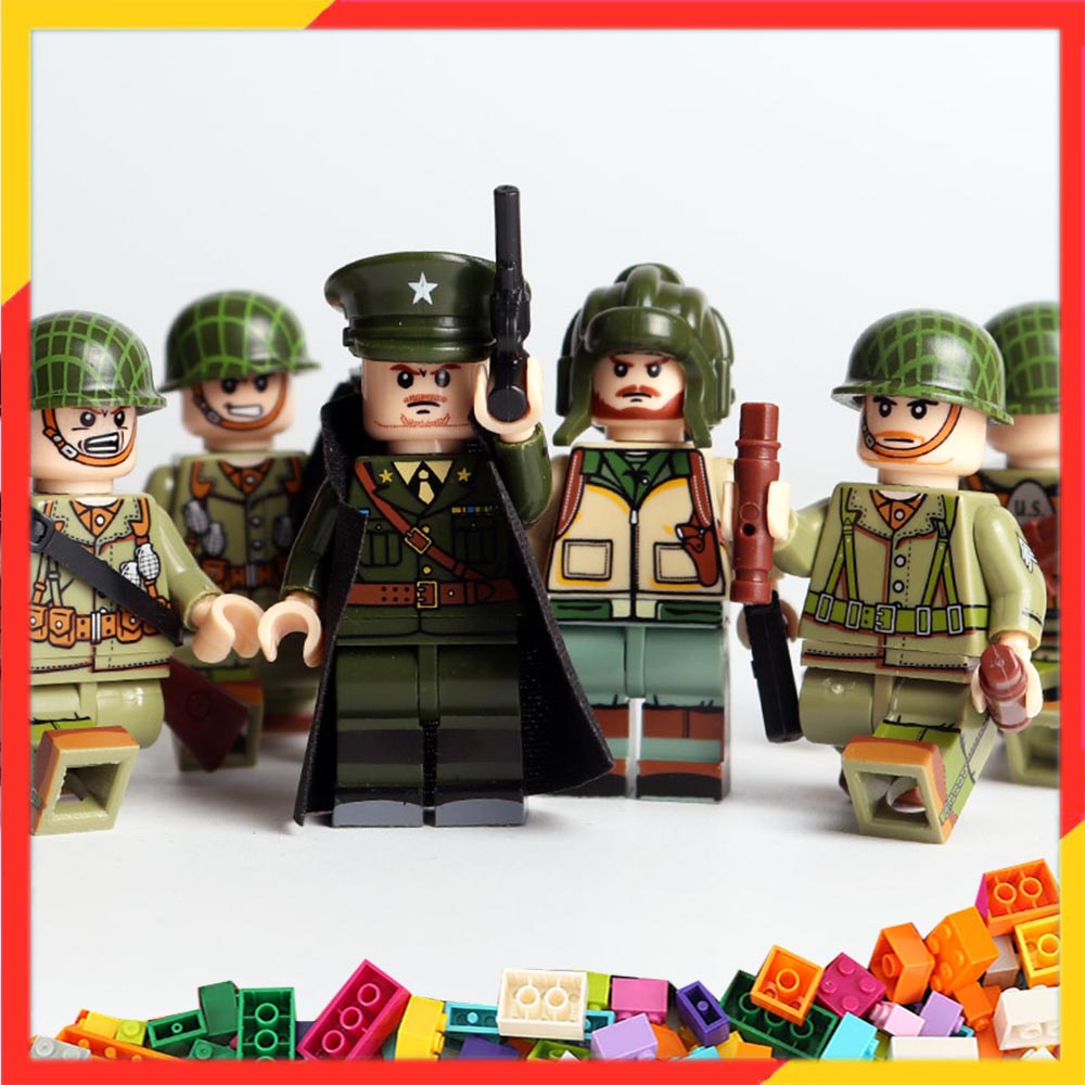 6pcs Lego SWAT Exército Militar WW2 Minifigures Toys Building Sets For ...