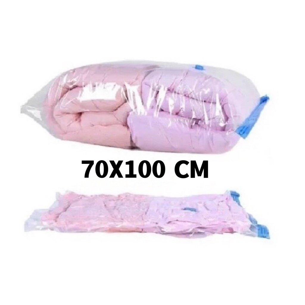 Saco a vacuo 70X100 cm Organizador Edredom Cobertor Roupa Organizadores Para Multiusar | Shopee ...