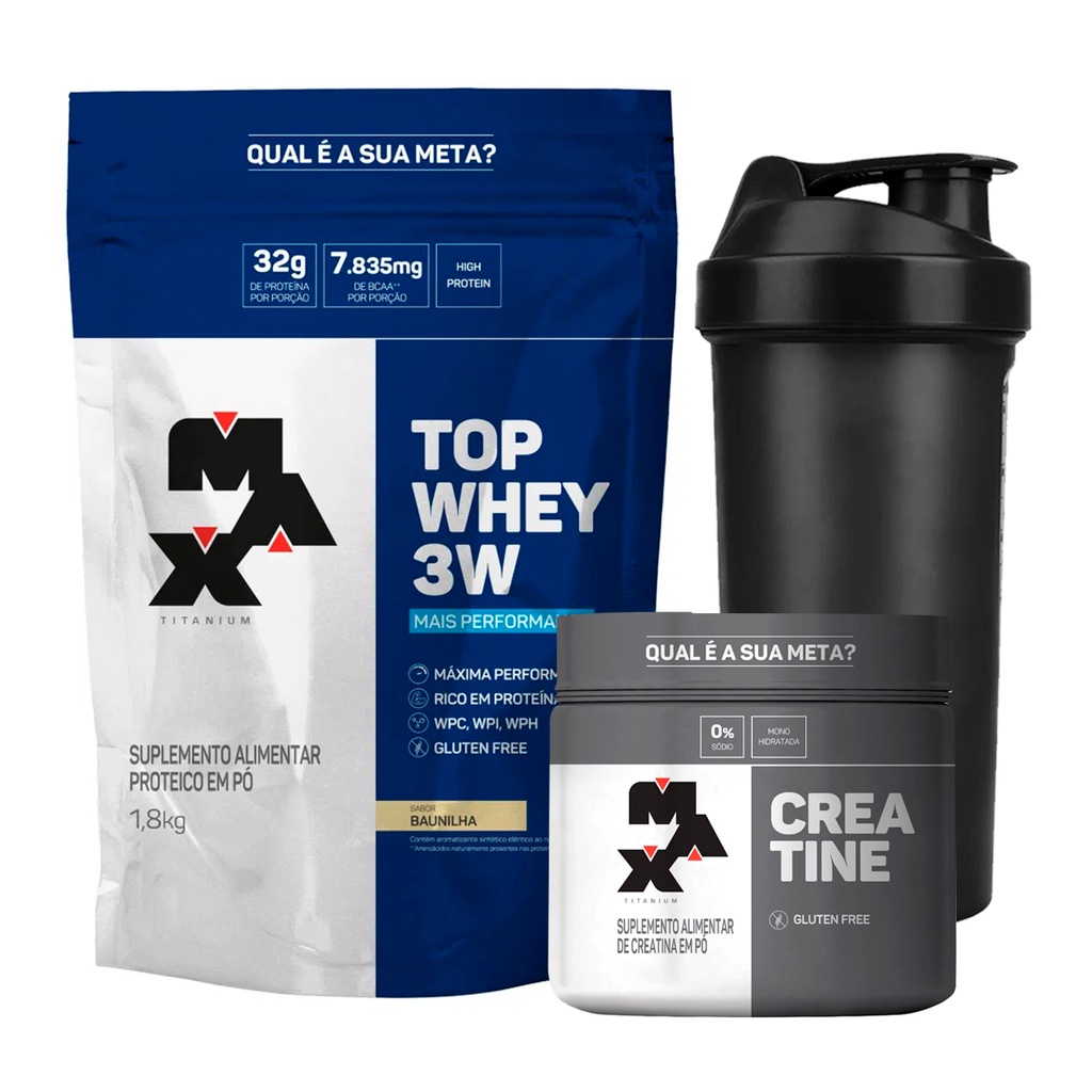 Top Whey Performance 1800g 1 8kg Creatina 100g Max Titanium