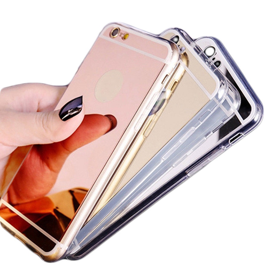 Capa Macia Espelhada iPhone 6 6s Plus 4 4s 5 5s 7 Mais Caixa De ...