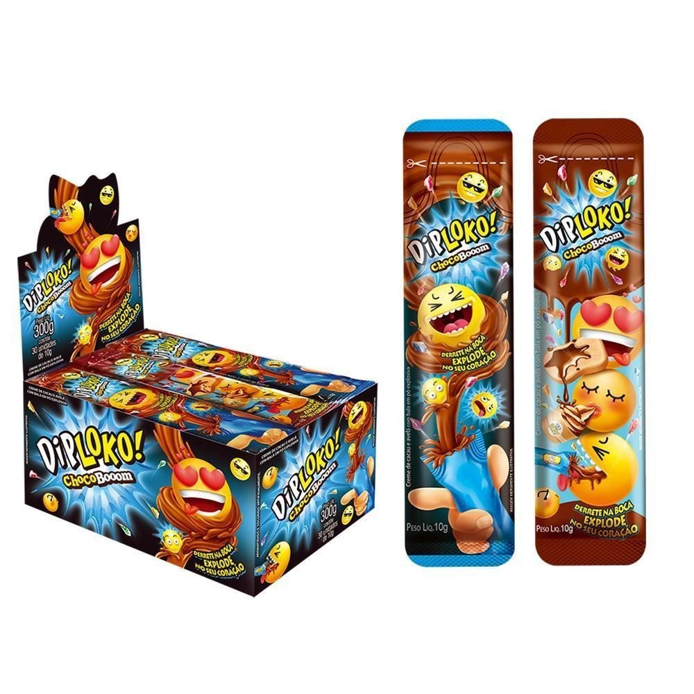 Dip Loko Choco Boom Explode na Boca DANILLA ORIGINAL Chocolate Caixa ...