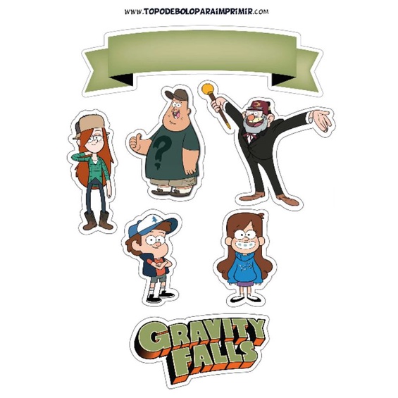 Topper de bolo Gravity Falls | Shopee Brasil