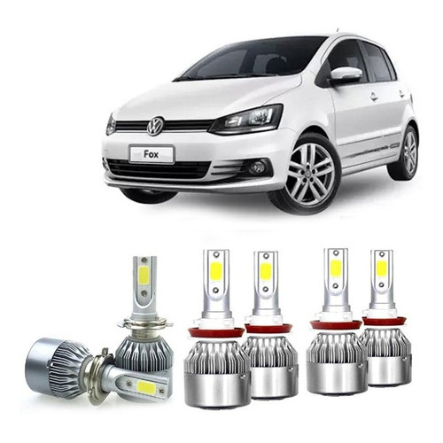 Kit Super Led Fox 2013 2014 2015 2016 Farol E Milha 6000k | Shopee Brasil