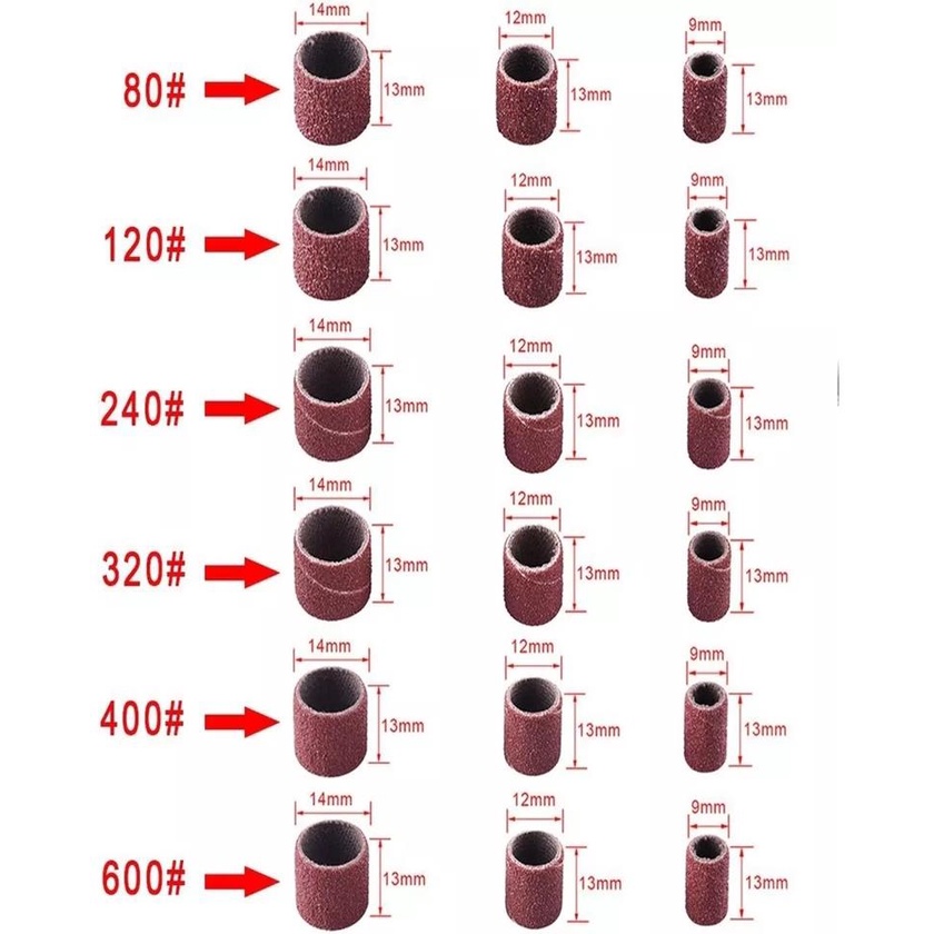 384 Lixa Rotativa #80 #600 1/4 3/8 1/2 Micro Retifica | Shopee Brasil