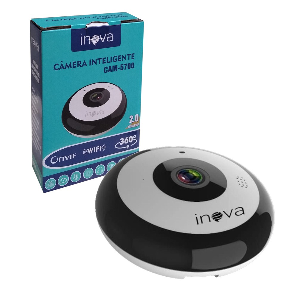 Câmera Inova Ip Wi-fi Fisheye 360° Onvif Cam-5706 32 Gb | Shopee Brasil