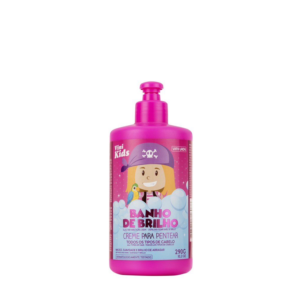 Creme de Pentear Infantil Vini Kids Banho de Brilho 290g - Personagem ...