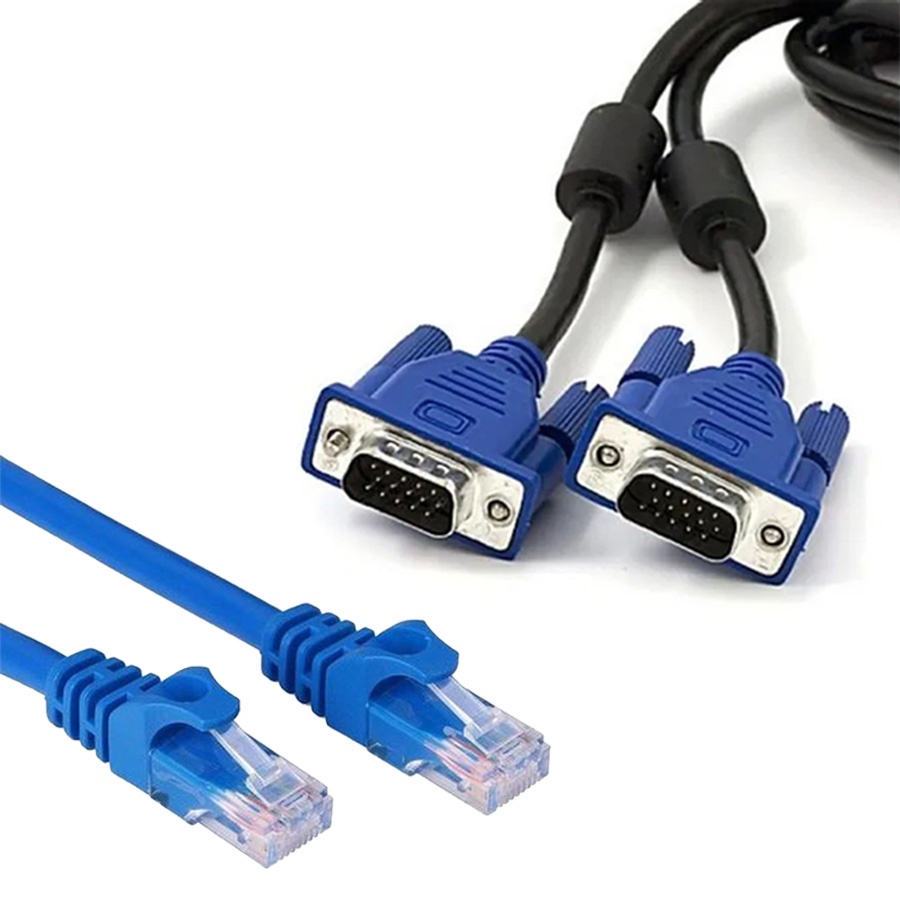 Kit Cabo VGA DB15 3 Metros + Cado de Rede 20 Metros CAT5e | Shopee Brasil