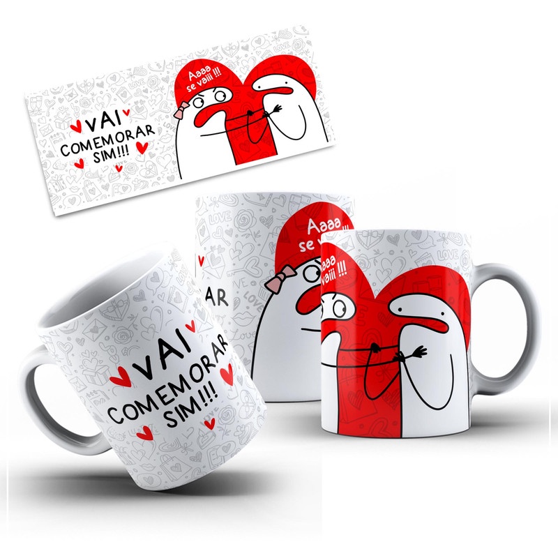 Caneca flork Namorados Vai comemorar sim | Shopee Brasil