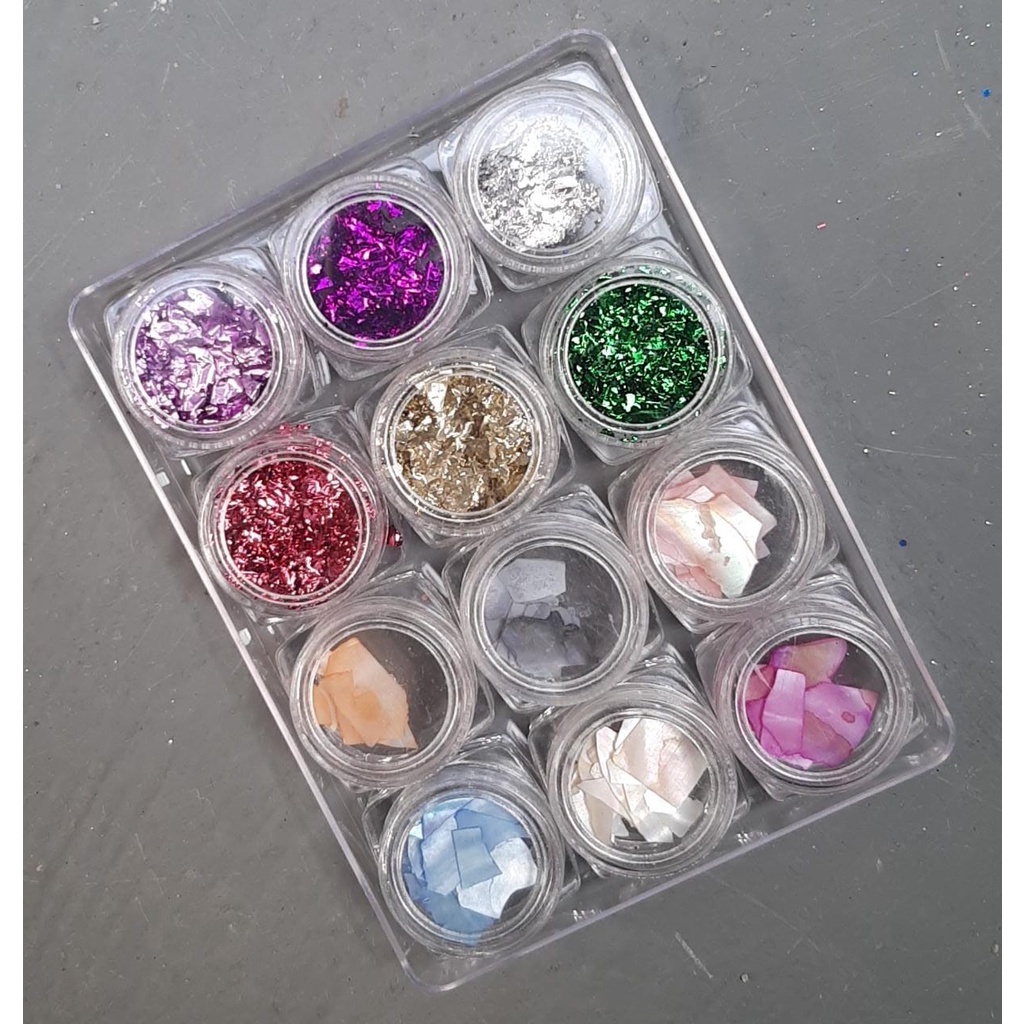 Kit madrepérola com folha de ouro para decoração de unhas | Shopee Brasil