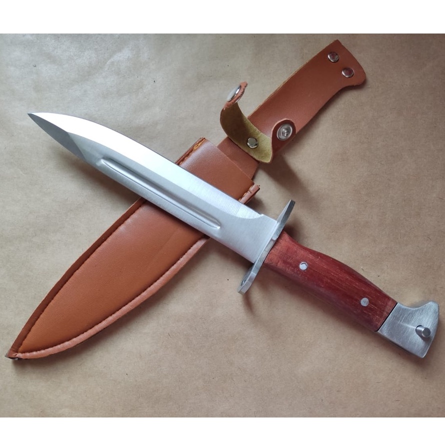 Faca Baioneta AK47 rustica cabo madeira com bainha | Shopee Brasil