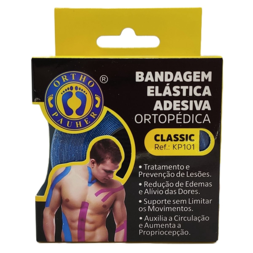 Fita Kinesio Classic Tape Ortho Pauher Adesiva KP101 Esporte Bandagem Elástica Fisioterapia ...