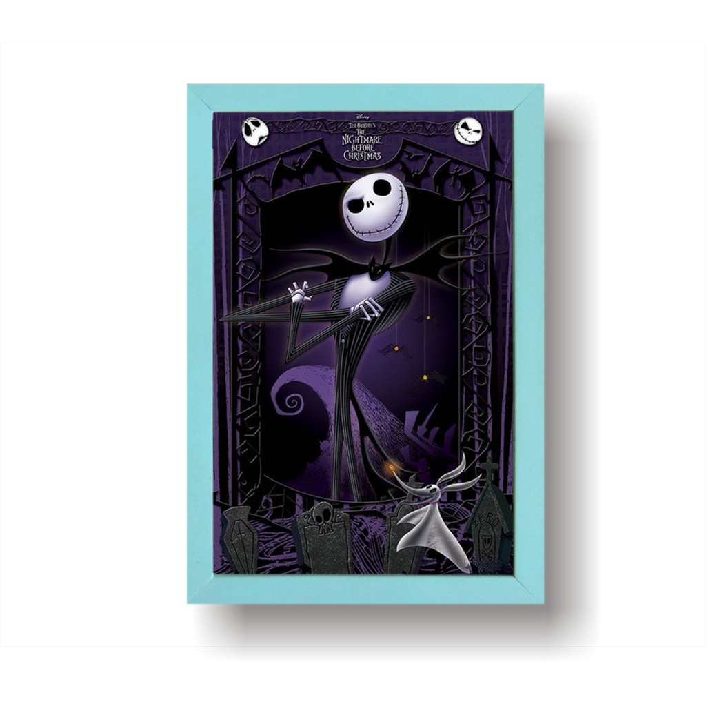 Quadro Moldura Azul Geek Nerd O Estranho Mundo de Jack, Jack Theme ...