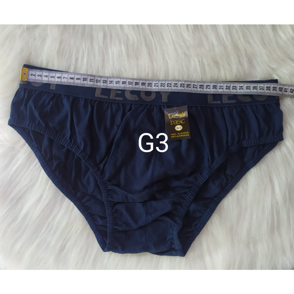 Kit 10 Cuecas Adulto Masculina Básica Elástico Aparente Modelo Slip Tamanhos Tradicional ou plus ...