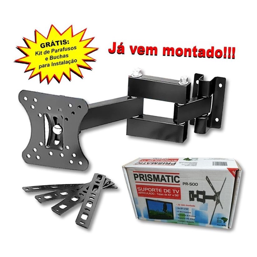 Suporte Articulado Para TV - Prismatic PR-500 5 Movimentos | Shopee Brasil