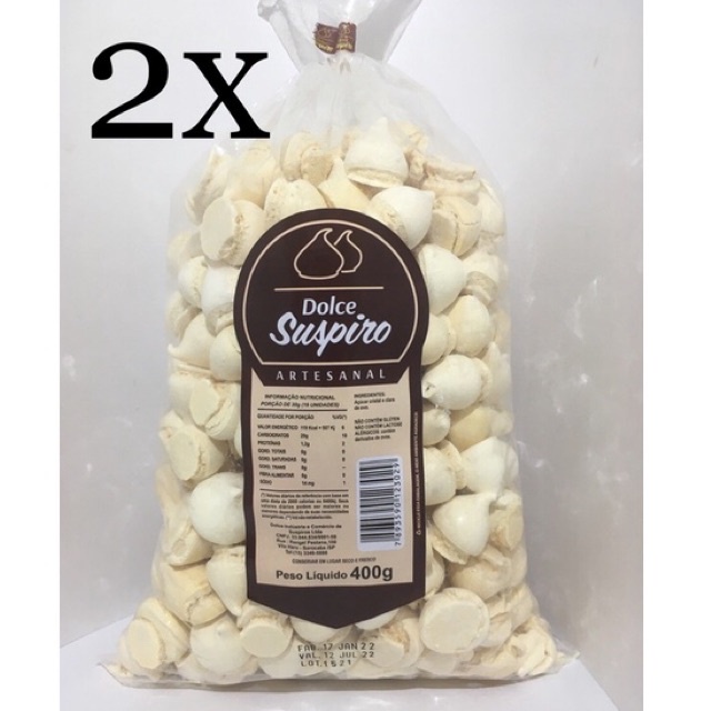 Suspiro Artesanal 500 unidades (2x400g) - Dolce Suspiro | Shopee Brasil