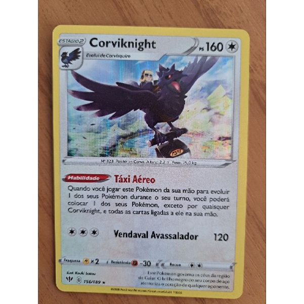 Card Pokémon Corviknight Foil original e nova | Shopee Brasil