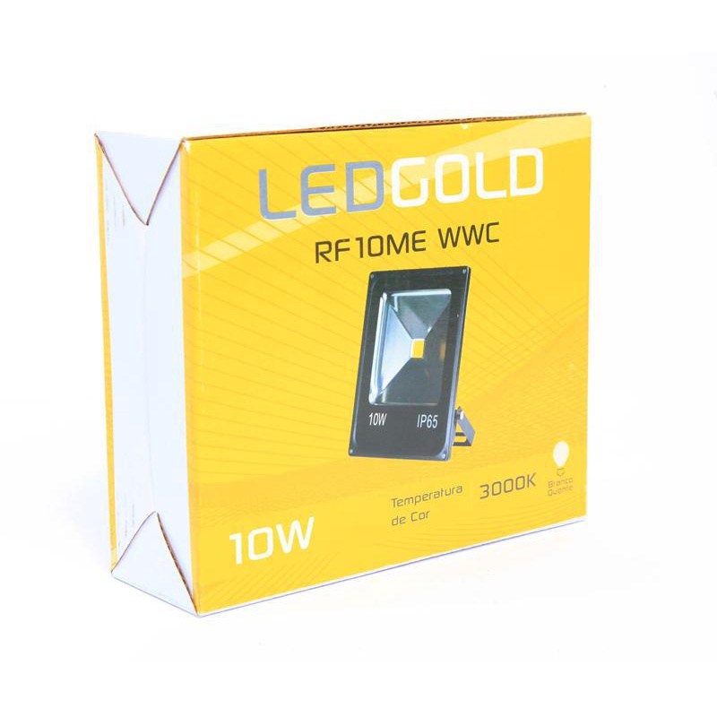 Refletor Led 10W Smd Holofote Ledgold Ip66 Branco Quente | Shopee Brasil