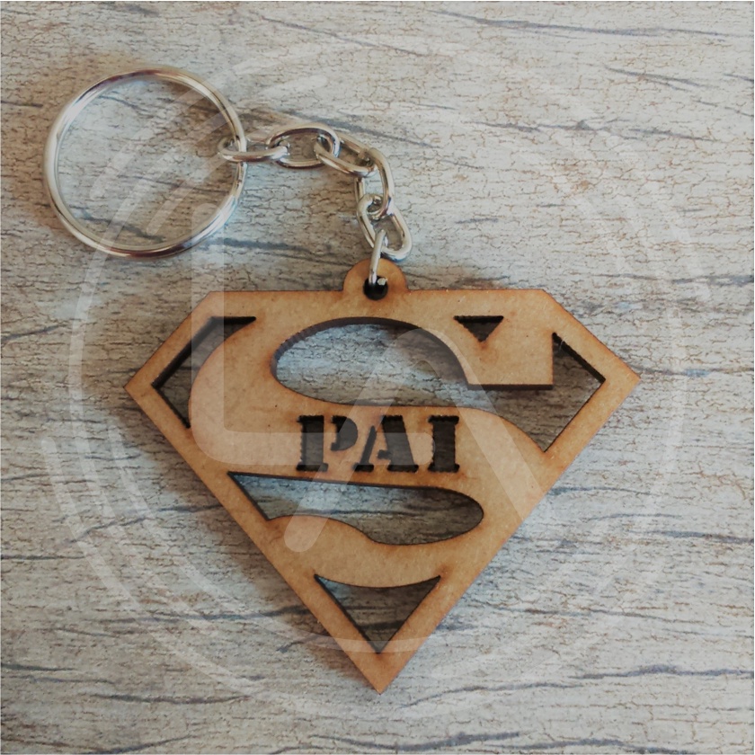 Kit 100 Chaveiros Lembrancinhas Dia dos Pais Super Pai Vazado Mdf | Shopee Brasil