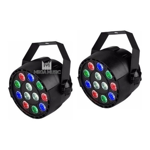 Kit 2 Canhão Par 36 12 Leds Rgb Dmx Jogo De Luzes Balada Dj . - Faz a Boa!