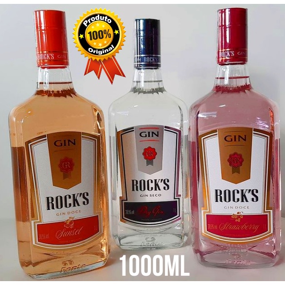 Gin Rocks Strawberry + Seco + Sunset 1000 ml | Shopee Brasil