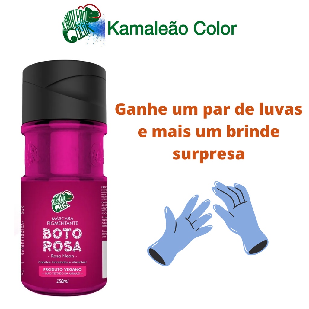 Kamaleão Color Boto Rosa Tinta Cabelo Com BRINDE | Shopee Brasil