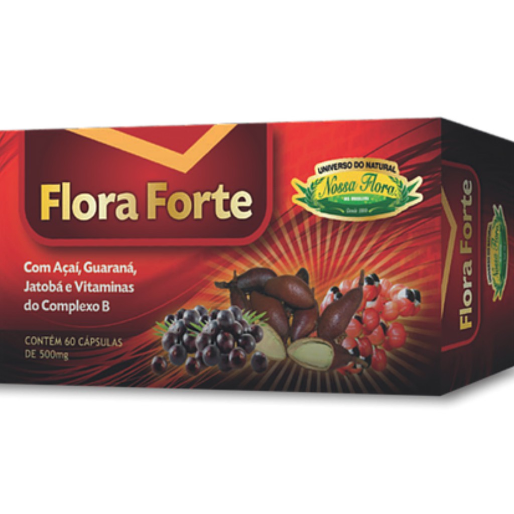 Flora Forte - 60 Cápsulas - Nossa Flora Com Flora Forte Guaraná, Açaí ...