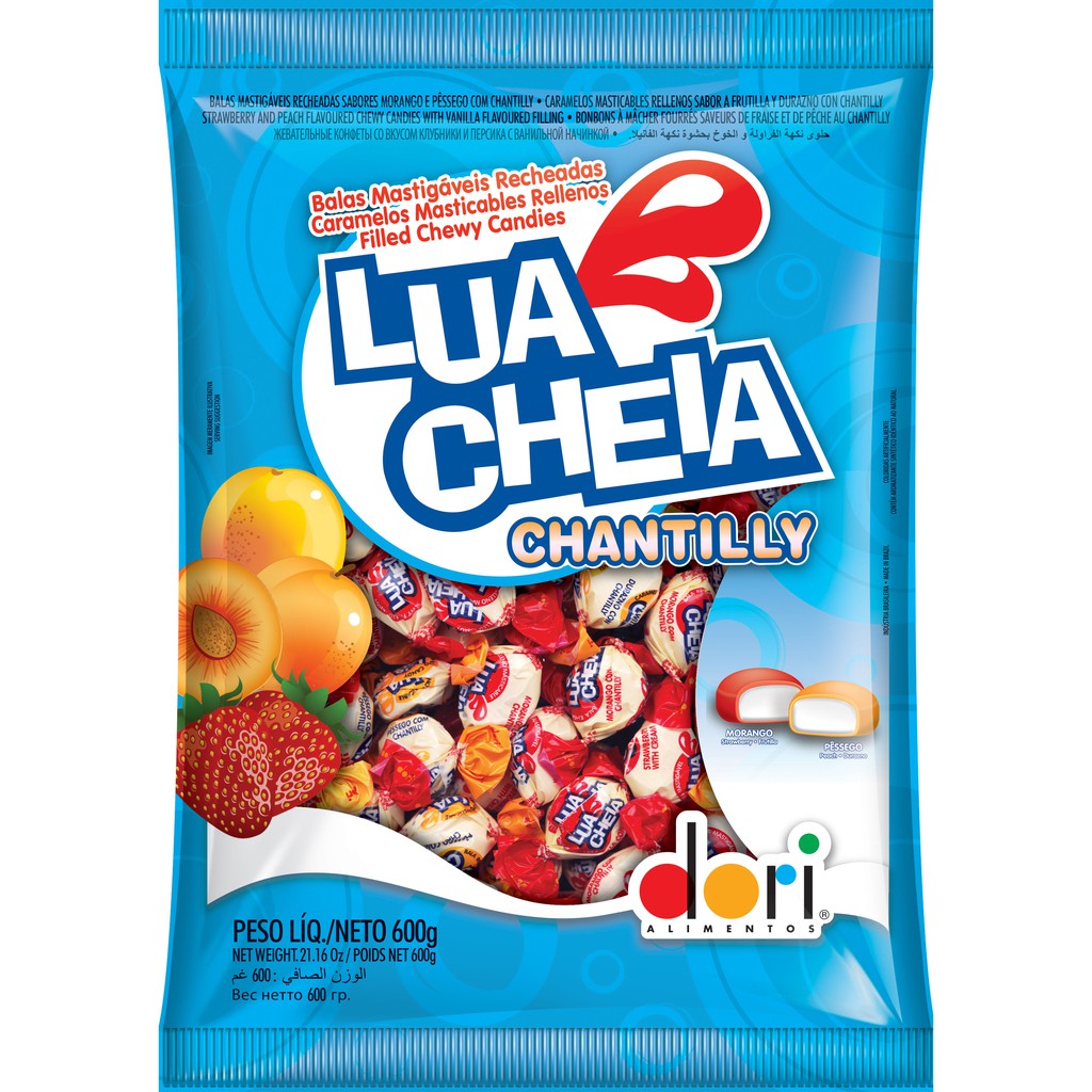 Bala Mastigavel Lua Cheia Chantilly 600g Dori 7896058591644 | Shopee Brasil